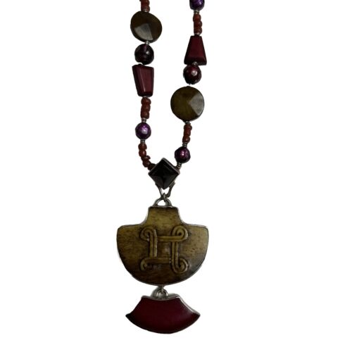 JANICE LEE RIPLEY JLR Handmade 925 Yak Bone Faceted Pearl Necklace 22 ...