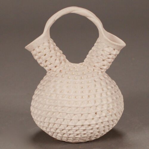 Acoma White Carved Pottery Vase, By Stella Shutiva Unglazed Wedding Va ...
