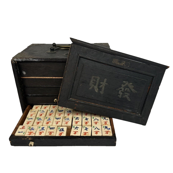 Beautiful 19th Century Mahjong Set In Box (missing 7 Pieces) – Unique ...