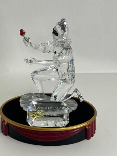 Swarovski Crystal 2001 Annual Edition Harlequin w Plaque, Stand in Ori ...