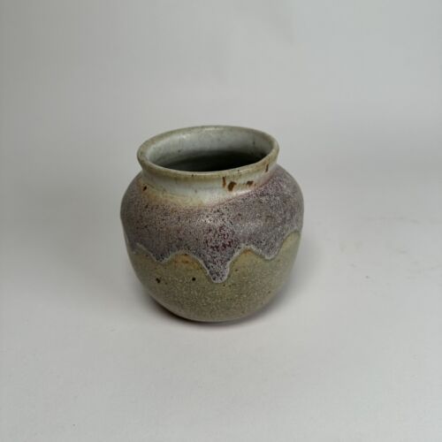 Handmade Studio Art Pottery Small 3.75” Brown Glazed Jar Crock Vase Si ...